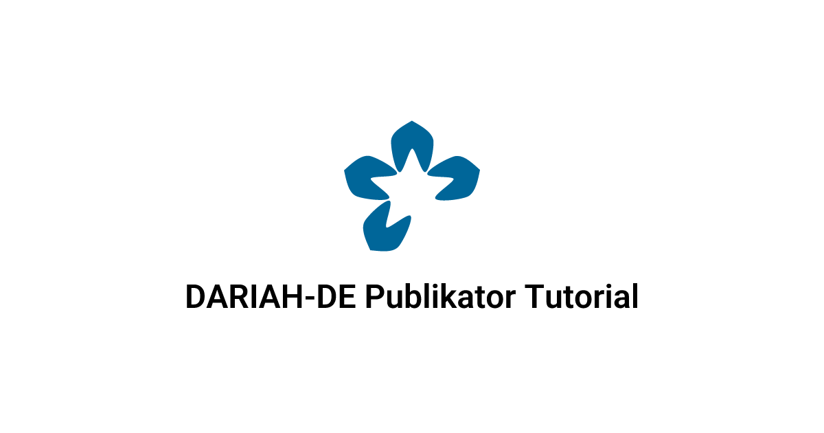 DARIAH-DE Publikator Tutorial | DARIAH-Campus