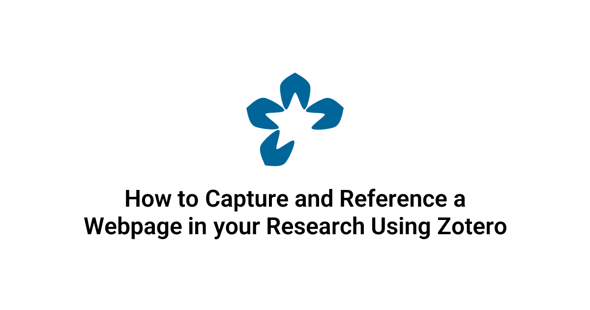 How to Capture and Reference a Webpage in your Research Using Zotero | DARIAH-Campus